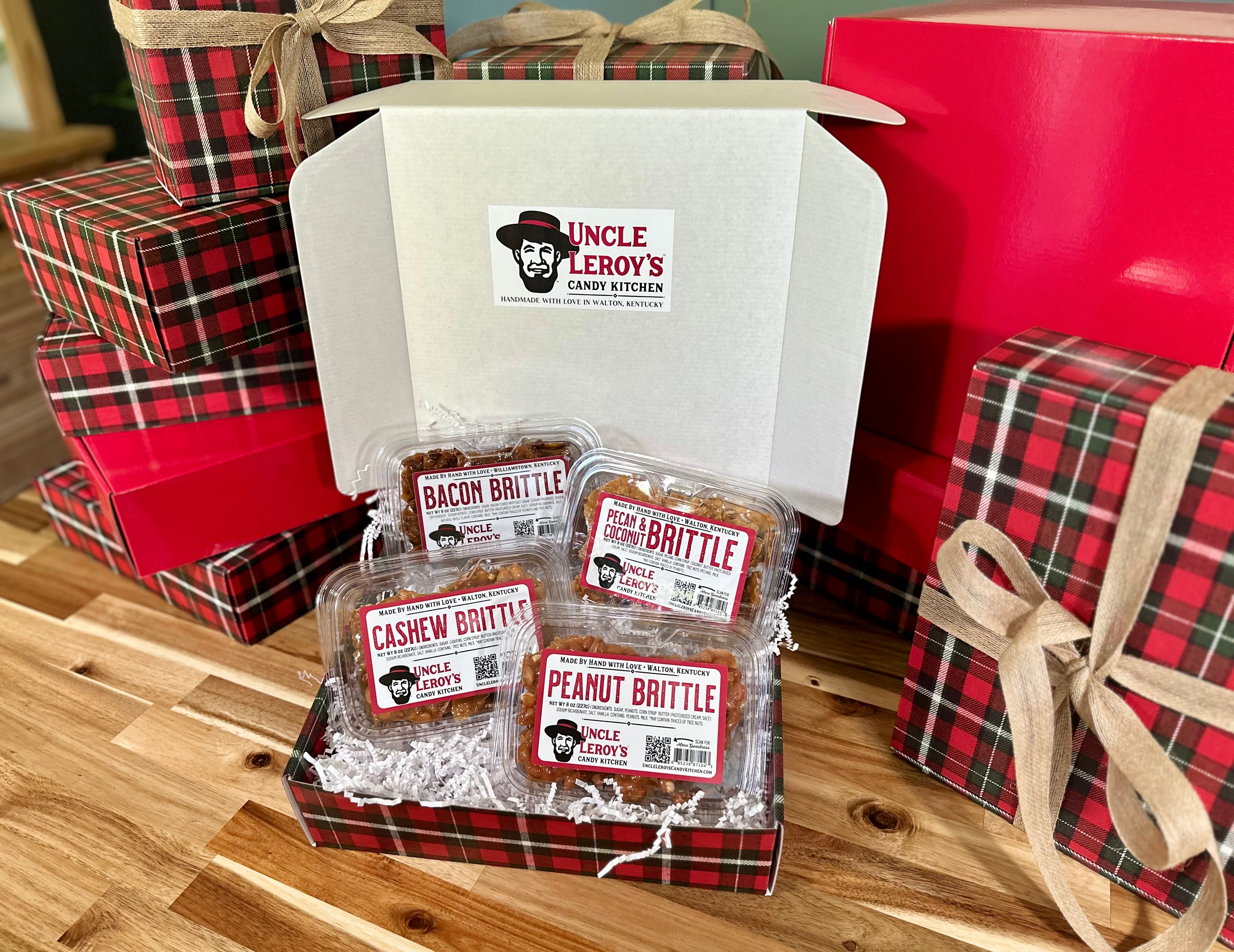 Brittle Sampler Gift Box – Uncle Leroy's Candy Kitchen